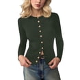 Aellinatey Womens Fall Sweaters Lightweight Long Sleeve Button up ...