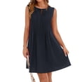 Aellinatey Womens Mini Dress Sleeveless Cute Bow Tie Front Loose ...