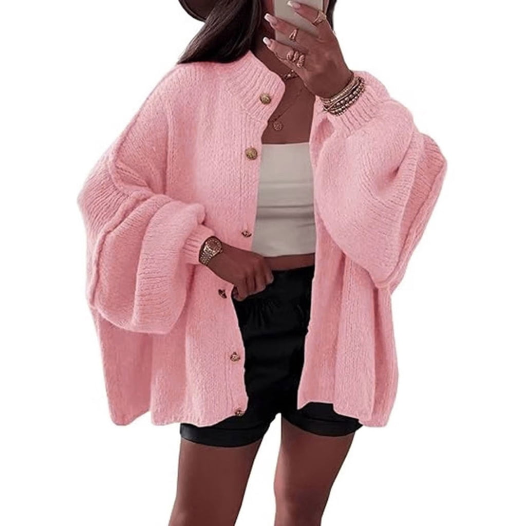Aellinatey Womens Open Front Cardigan Sweaters Fashion Button Down Knit ...