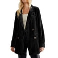 Aellinatey Womens Retro Coat Lightweight Cozy Button Outerwear Solid ...