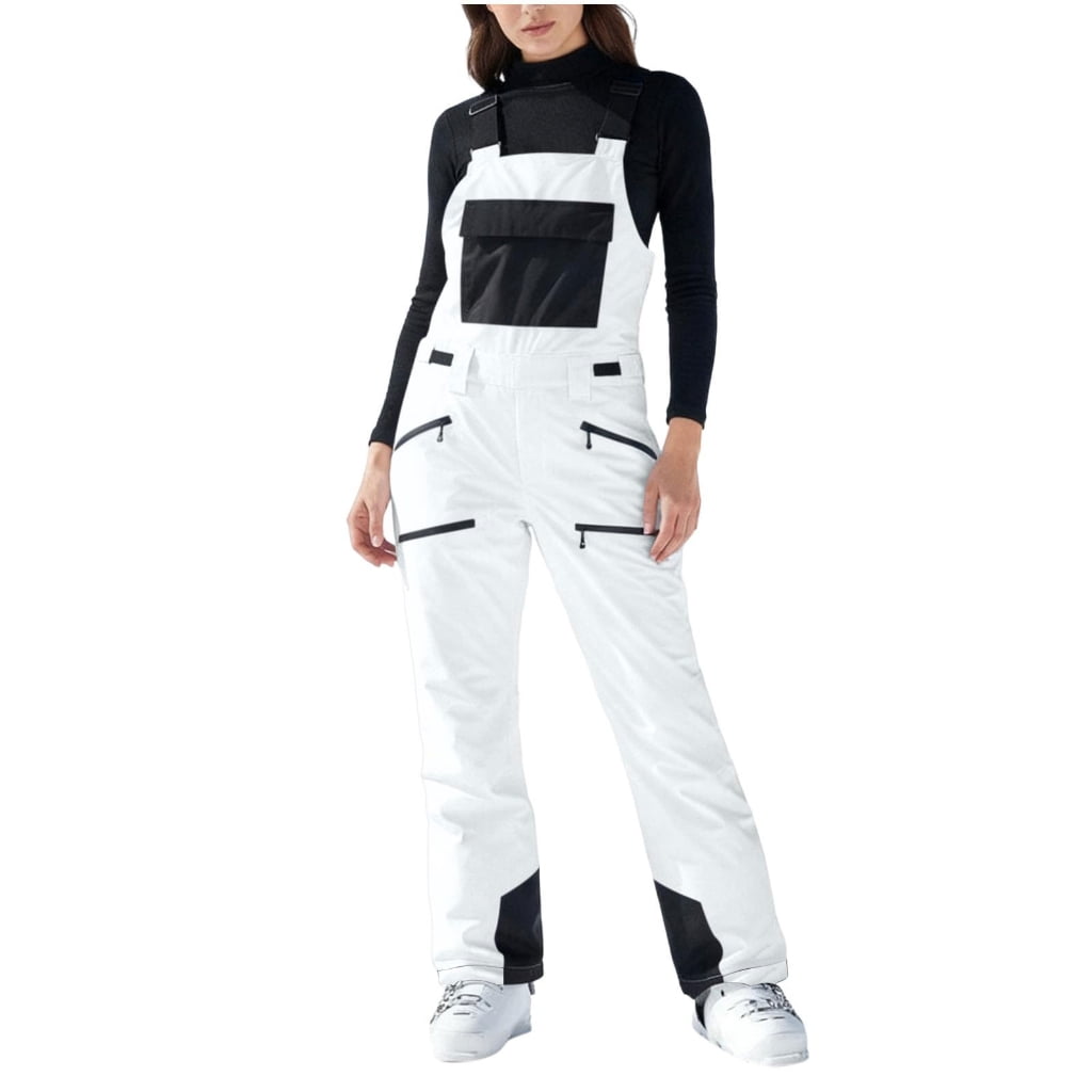 Aellinatey Womens Ski Pants Ski Bibs Insulated Snowboard Overalls ...