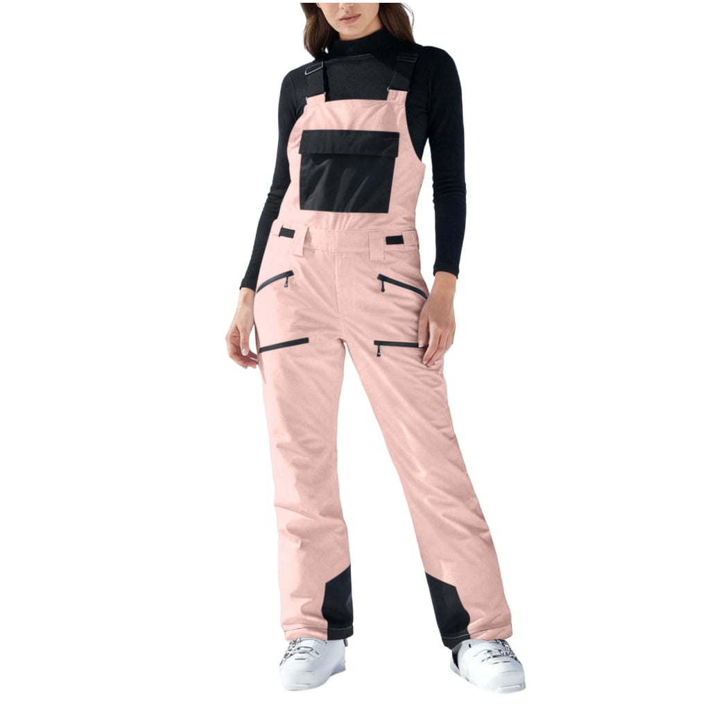 Aellinatey Womens Ski Pants Ski Bibs Insulated Snowboard Overalls ...