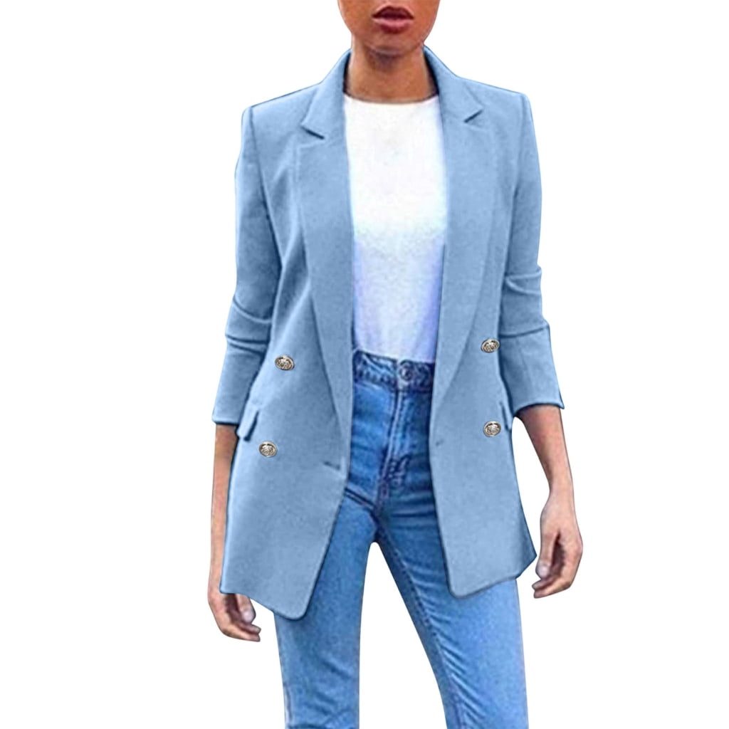 Aellinatey Womens Solid Color Casual Office Blazer Suit Jacket Slim Fit ...