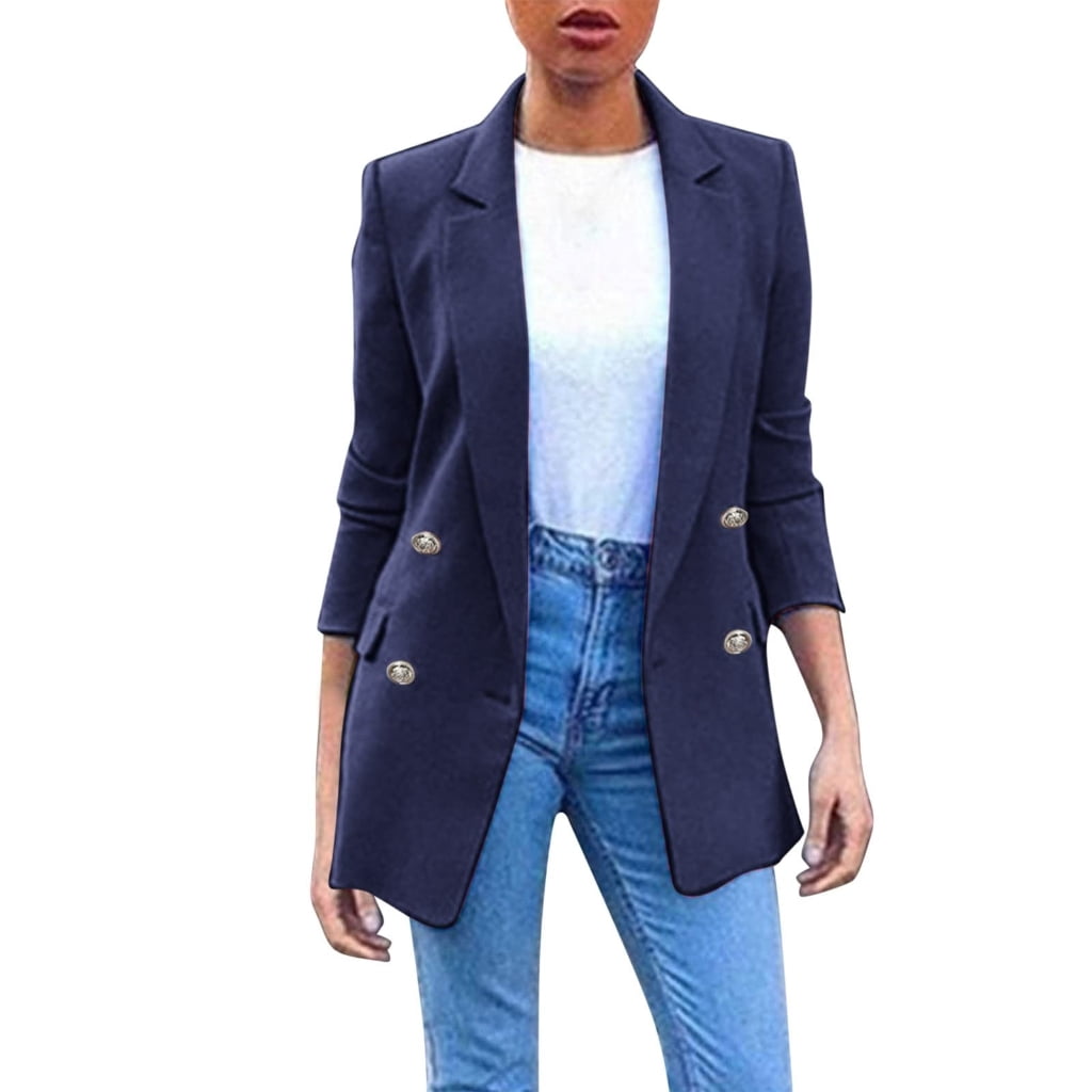 Aellinatey Womens Solid Color Casual Office Blazer Suit Jacket Slim Fit ...