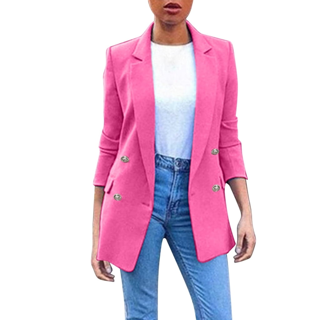 Aellinatey Womens Solid Color Casual Office Blazer Suit Jacket Slim Fit ...