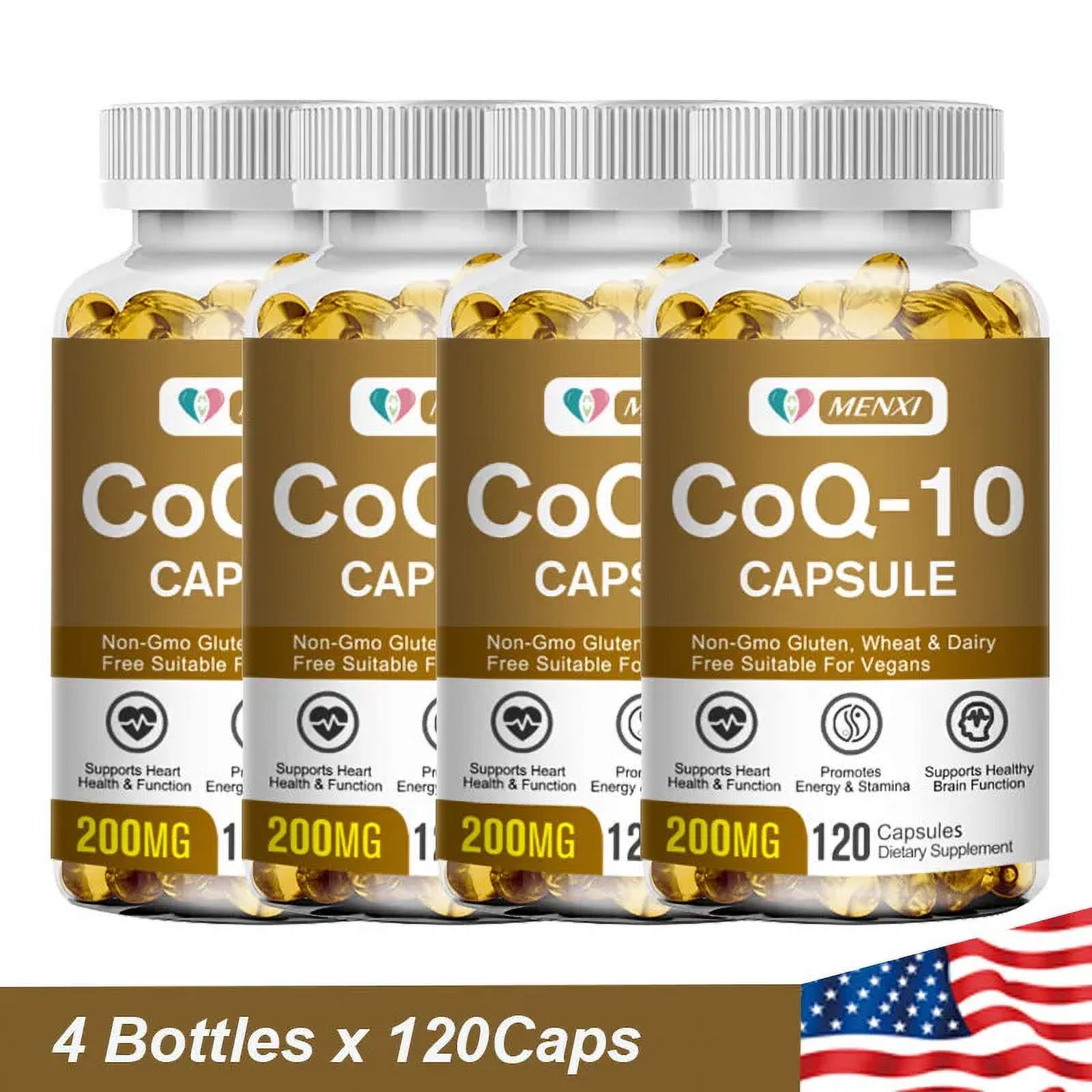 Aelona 120/240/480Pcs Coenzyme Q-10 CoQ10 Capsules 200mg Heart Health ...