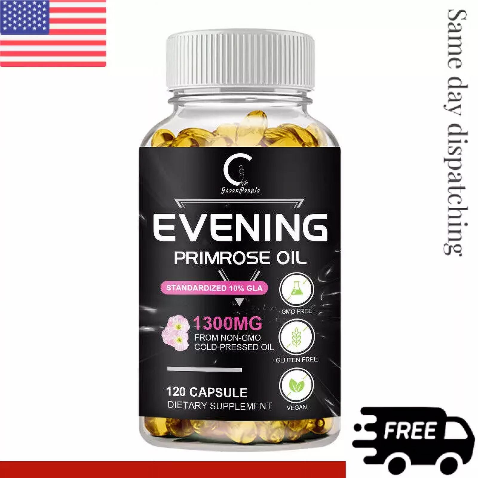 Aelona 120 Capsules 1300MG Evening Primrose Oil Capsules w/ GLA Anti ...
