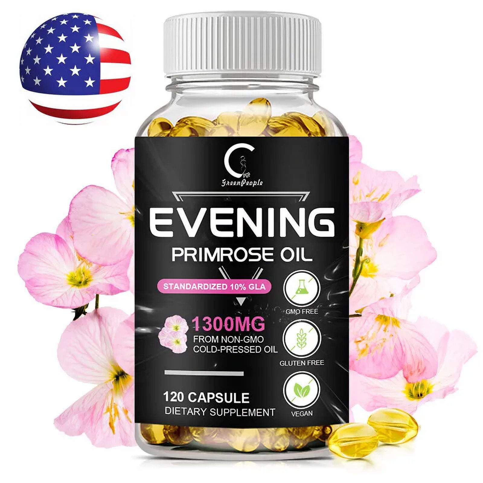 Aelona Evening Primrose Oil Capsules 1300MG with GLA -Anti-Aging ...