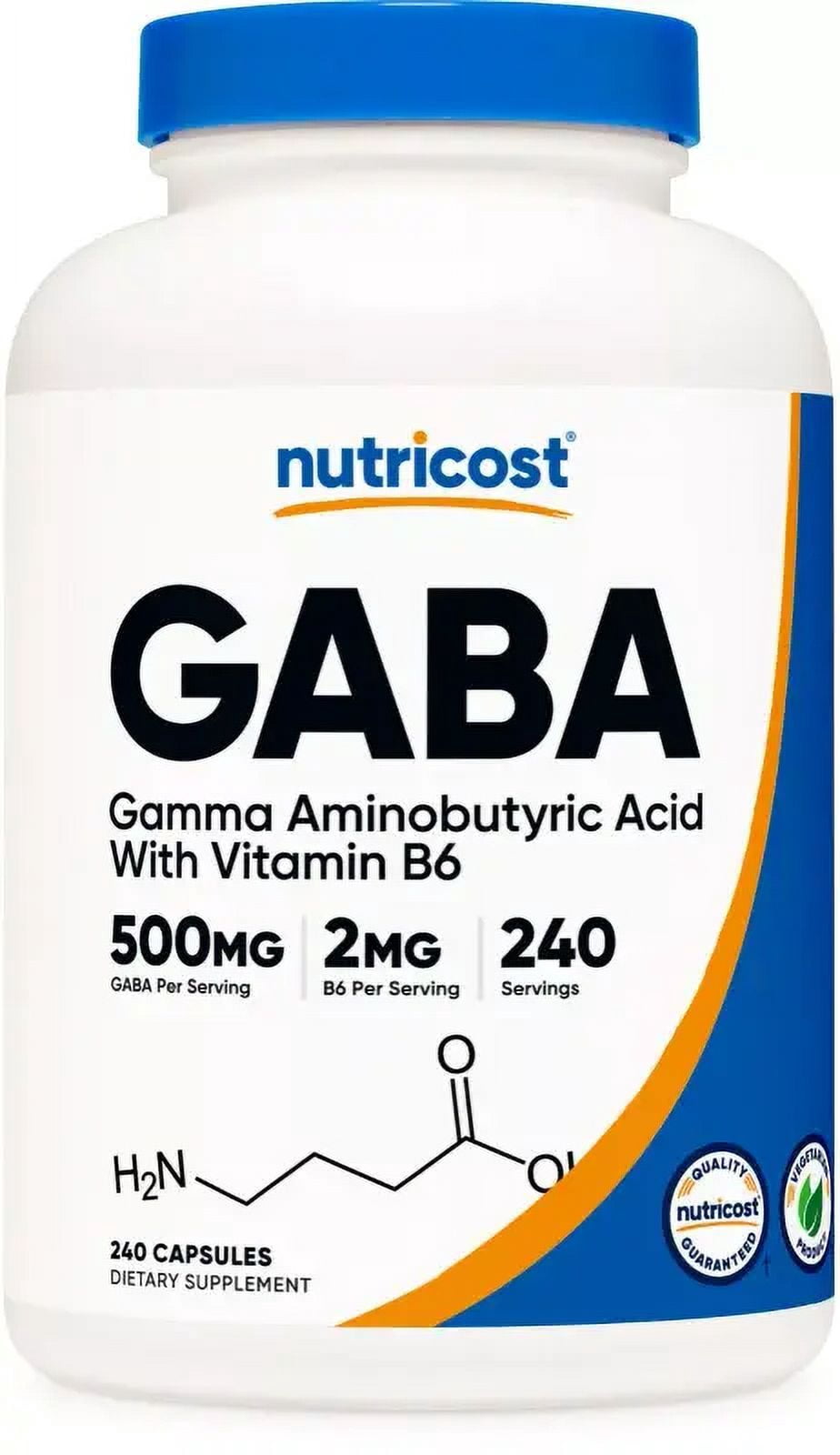 Aelona GABA (Gamma Aminobutyric Acid) + Vitamin B6 , 240 Capsules ...
