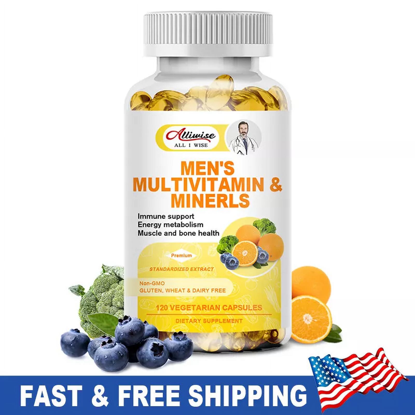 Aelona Multi Vitamin for Men 120 Capsules Mens Prostate Multivitamin ...