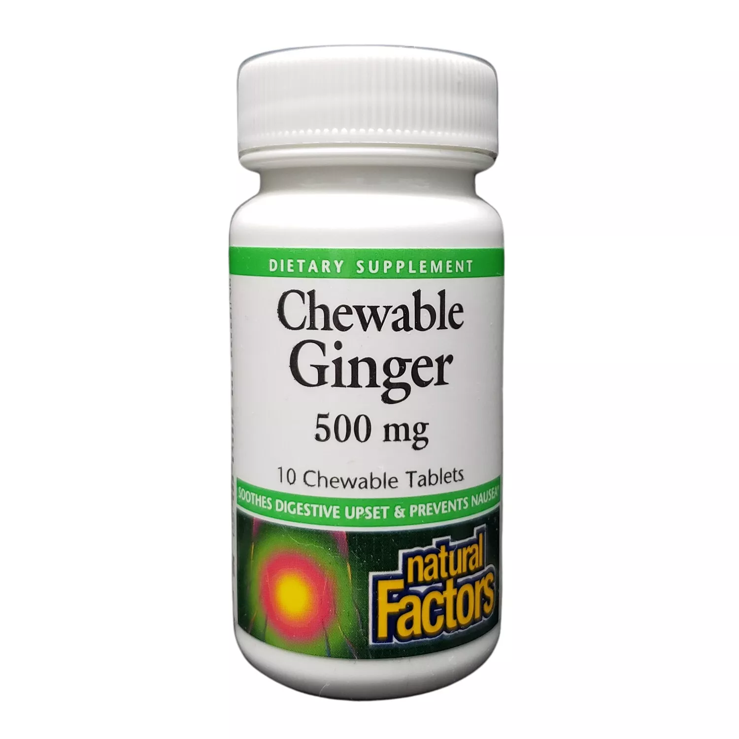 Aelona_Natural_Factors_Chewable_Ginger_500_mg,_10_Chewable_Tablets ...