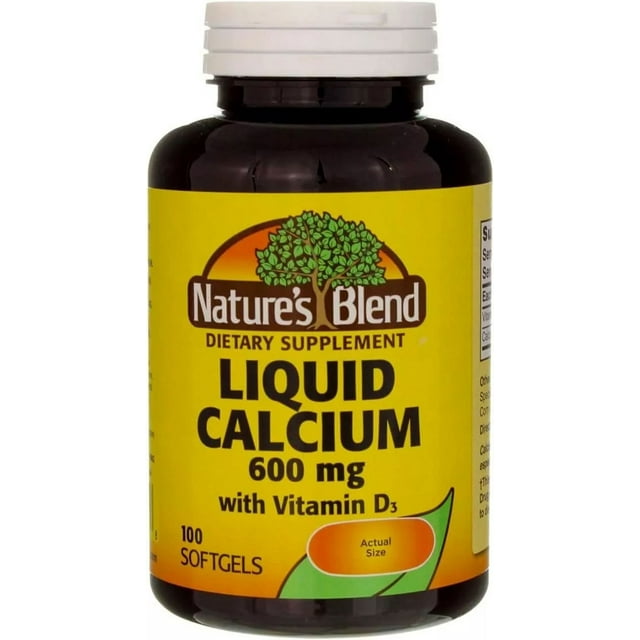Aelona_Nature's_Blend_Easy_to_Swallow_Liquid_Calcium_600mg_100_Softgels ...