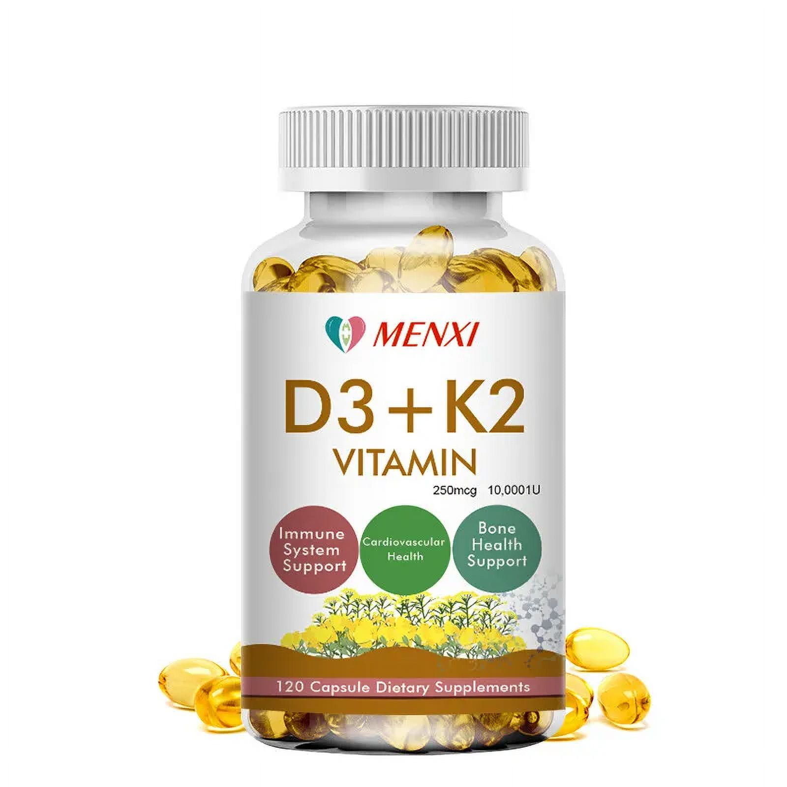 Aelona Vitamin K2 (MK7) with D3 10000 IU Supplement, BioPerine Capsules ...
