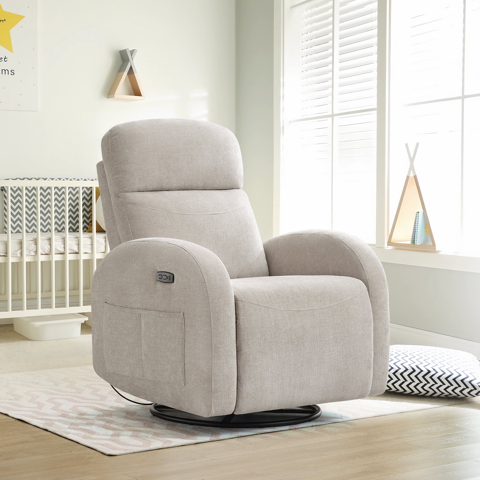 Aemeios Chenille Swivel Rocker Glider Power Recliner Nursery Rocking ...