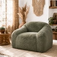 Aenkyo 40.6 Inch Faux Fur Single Sofa Chair, Comfy Lounge Chair in a ...