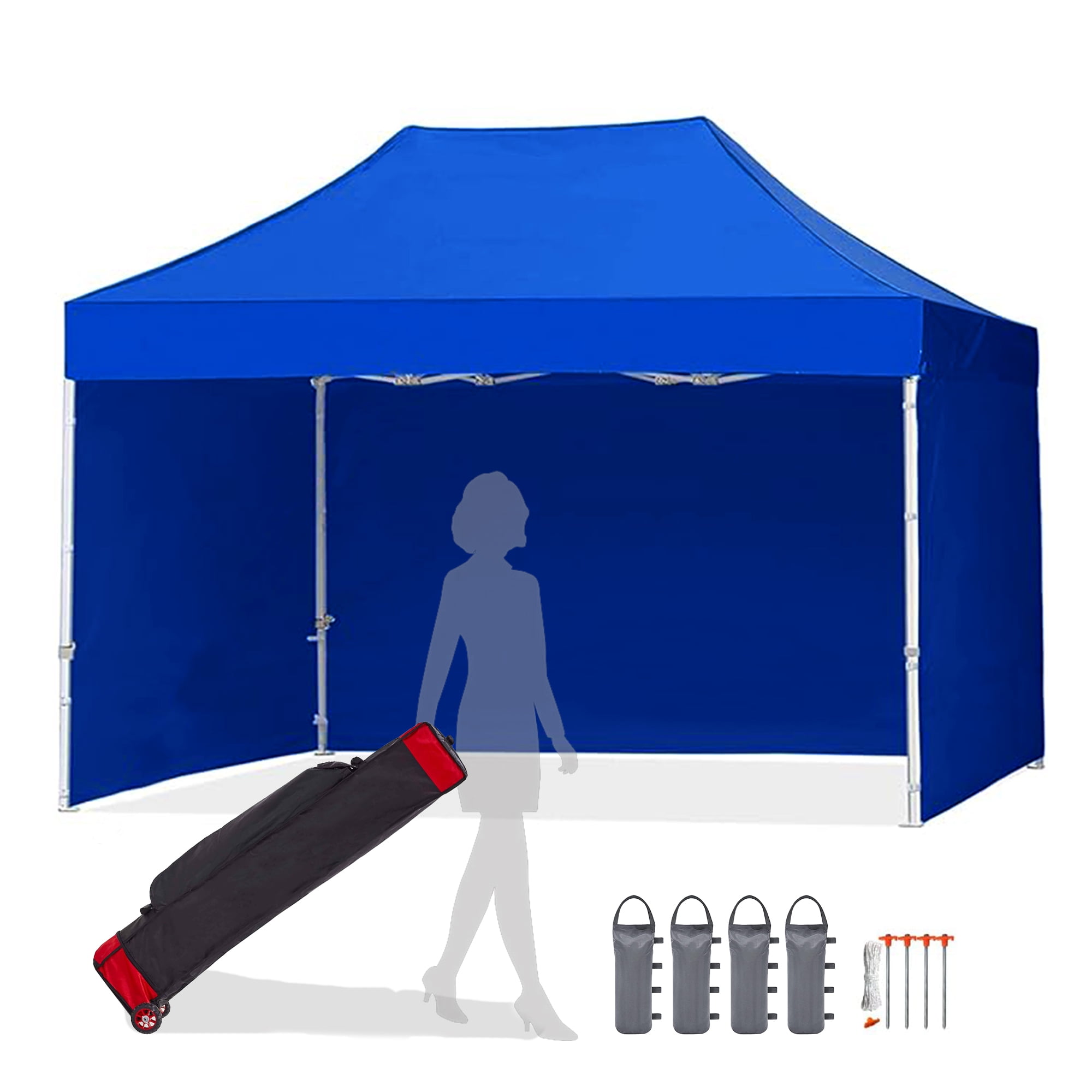 Aeocia 10'x15' Pop-up Canopy Tent Commercial Instant Canopies with 4 ...