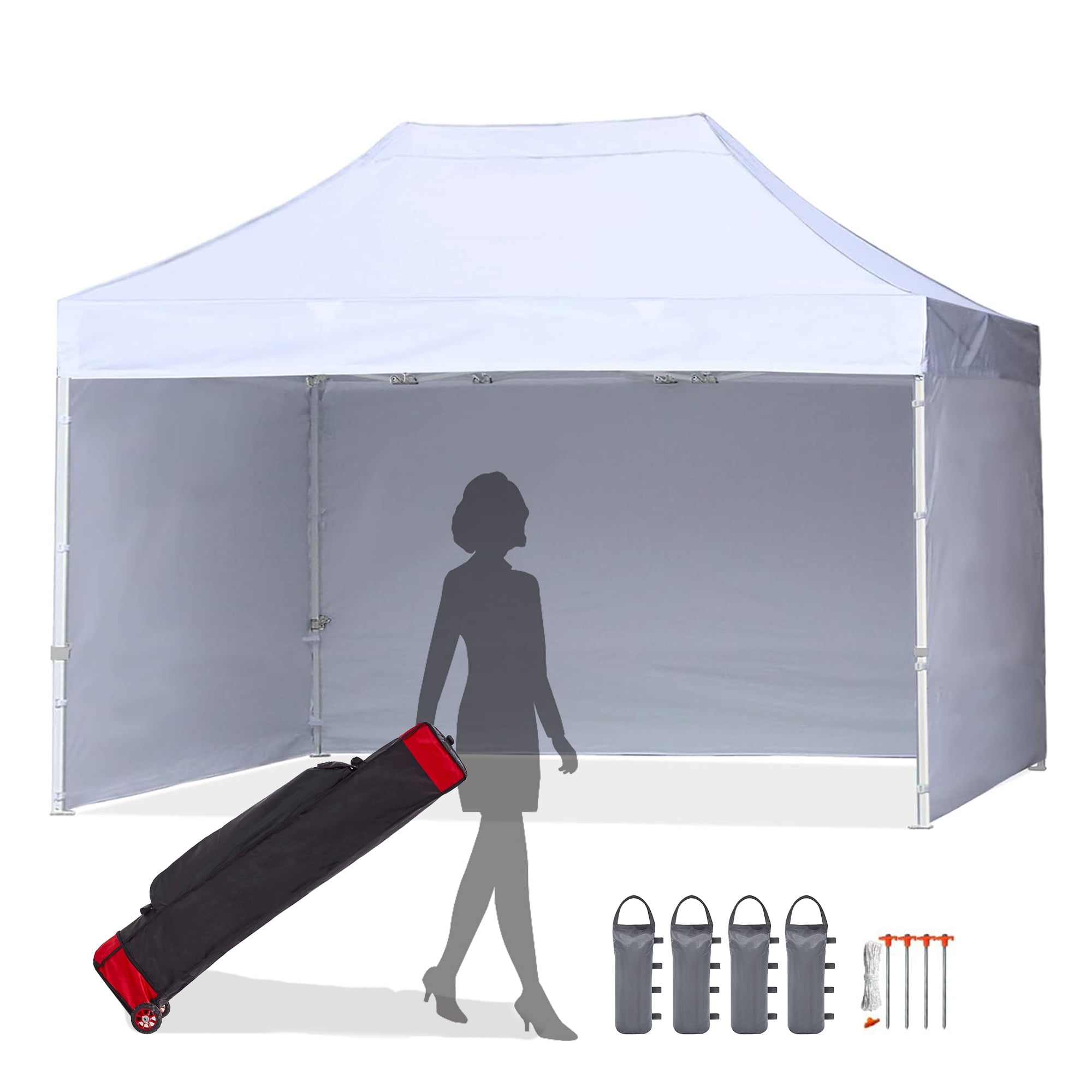 Aeocia 8'x12' Pop-up Canopy Tent Commercial Instant Canopies with 4 ...