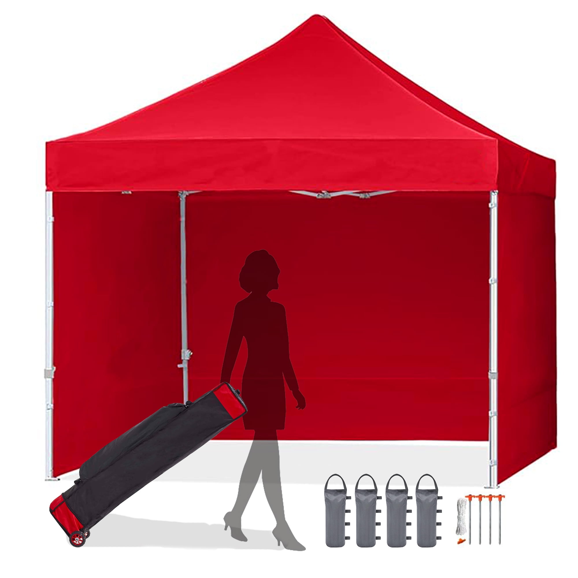 Aeocia 8'x8' Pop-up Canopy Tent Commercial Instant Canopies with 4 ...