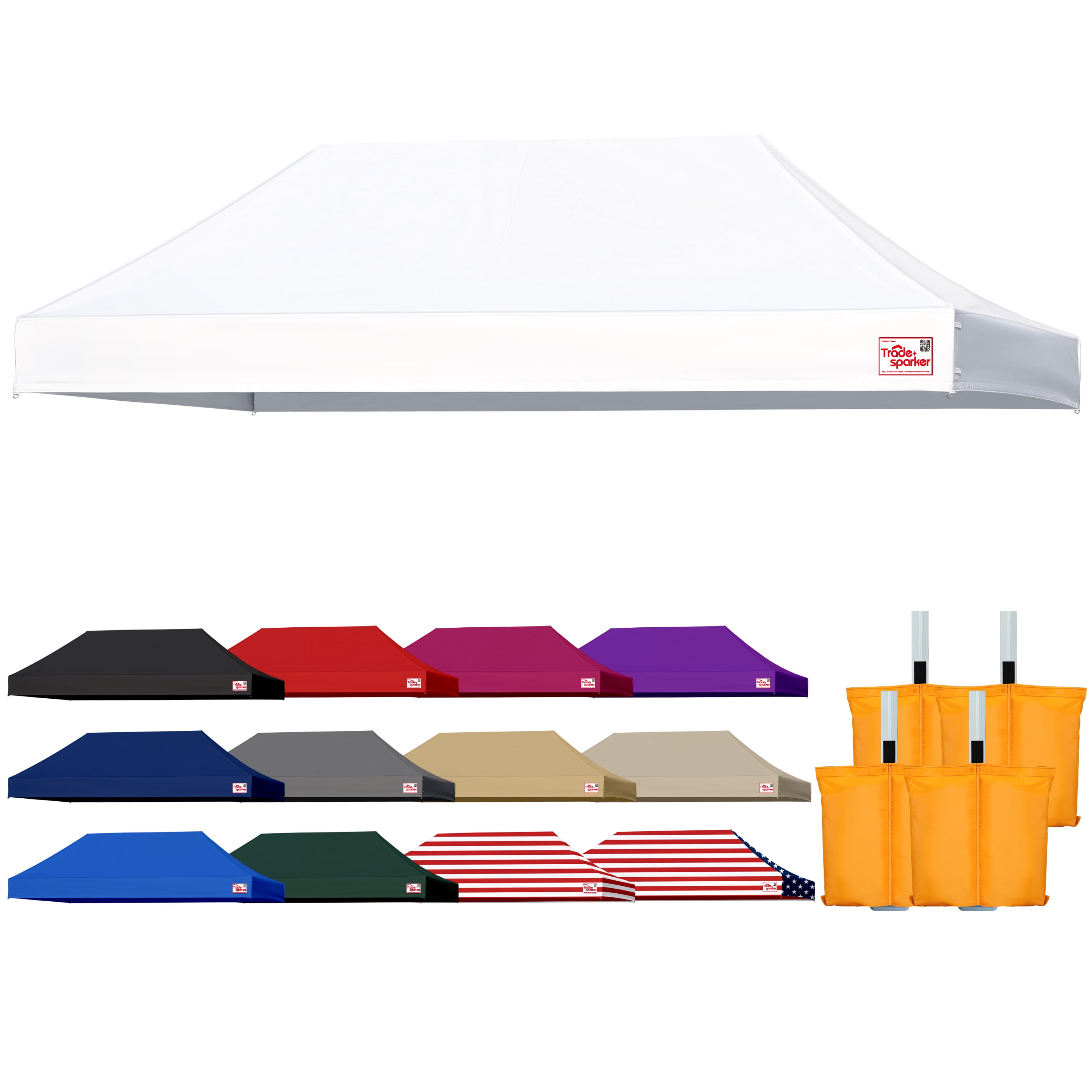 Aeocia Commercial 10 ft. x 20 ft. Pop Up Tent Replacemant Canopy Top ...