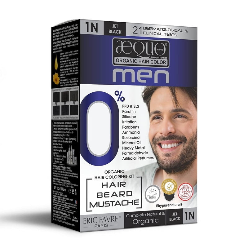 Aequo Organic Cream Hair Color for Men Jet Black 1N - Natural Permanent ...
