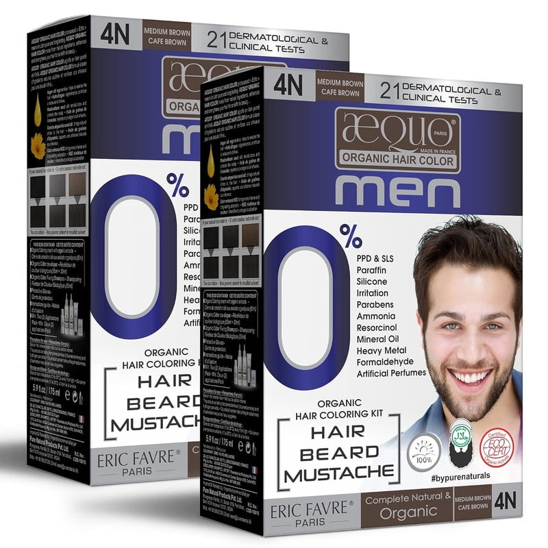 Aequo Organic Cream Hair Color for Men Medium Brown 4N - Natural ...