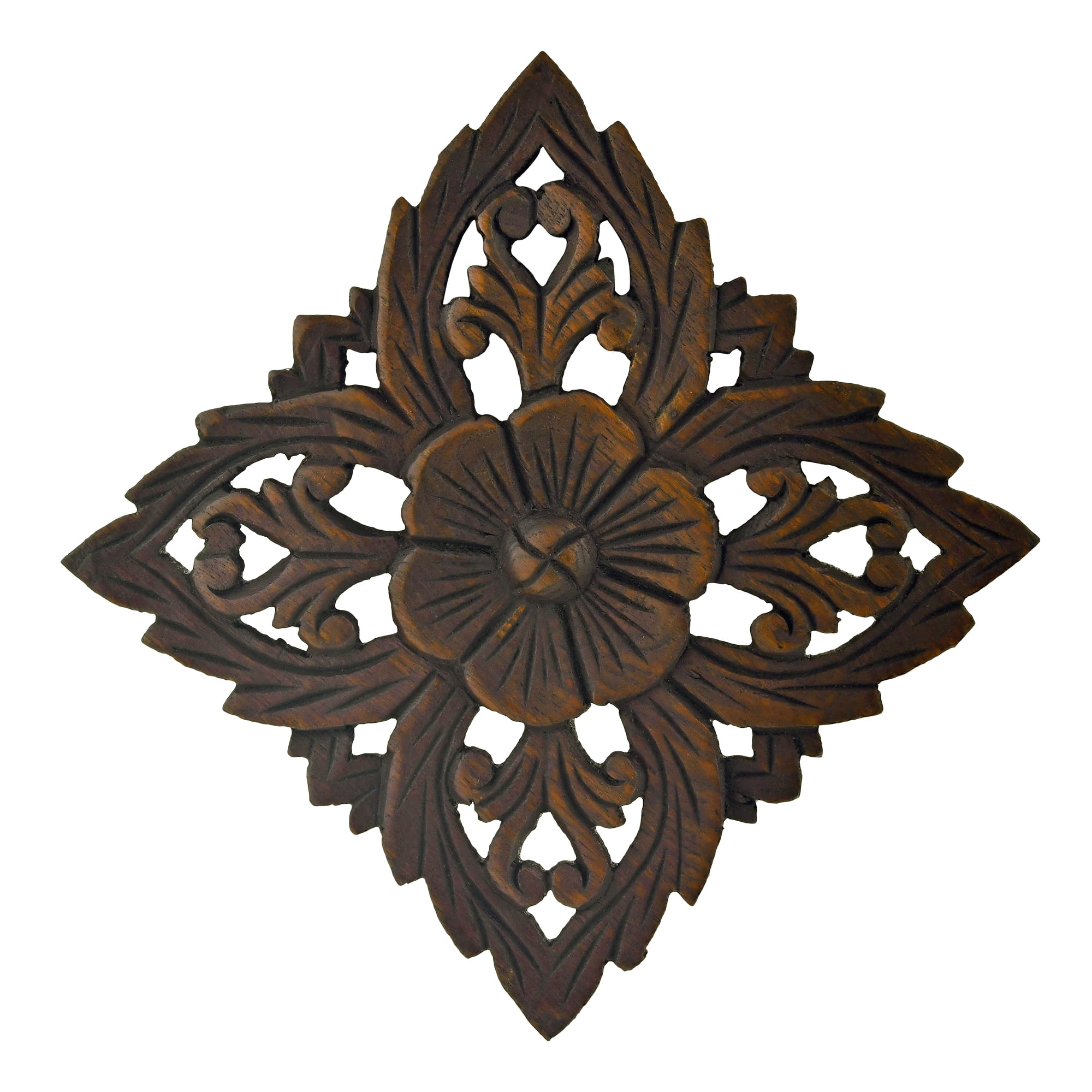 AeraVida Brown Teak Wood Wall Decor - Walmart.com