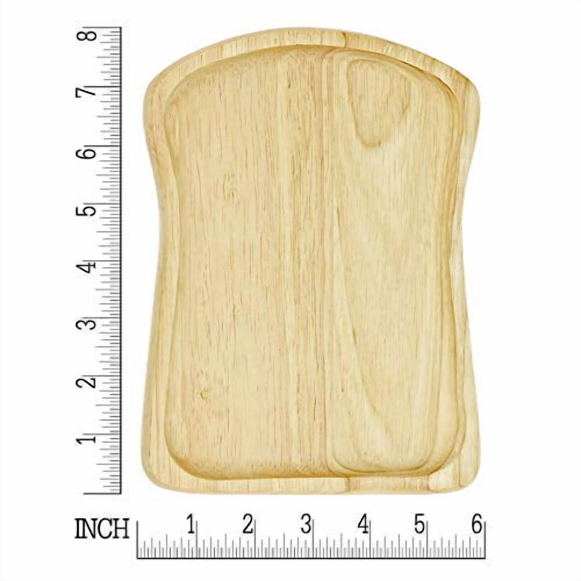 AeraVida Cute Toast Bread Shaped Native Natural Wood Hand Carved Plate ...
