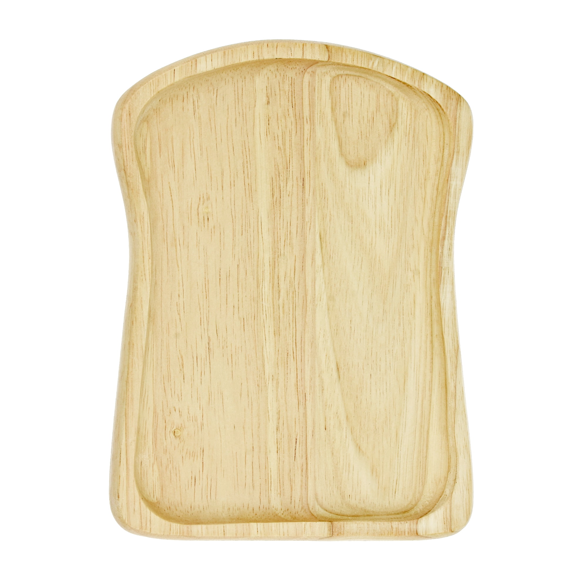 AeraVida Cute Toast Bread Shaped Native Natural Wood Hand Carved Plate ...