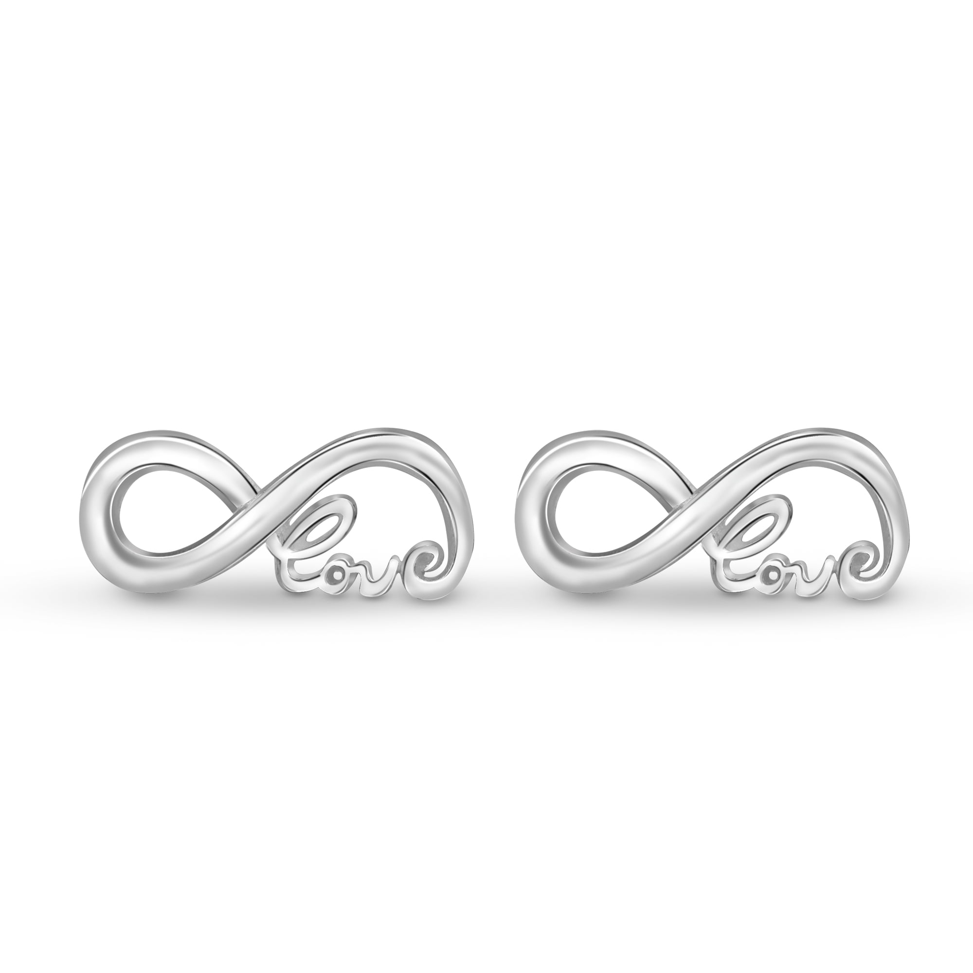 AeraVida Endless Love Script Infinity Symbol Sterling Silver Post Stud ...