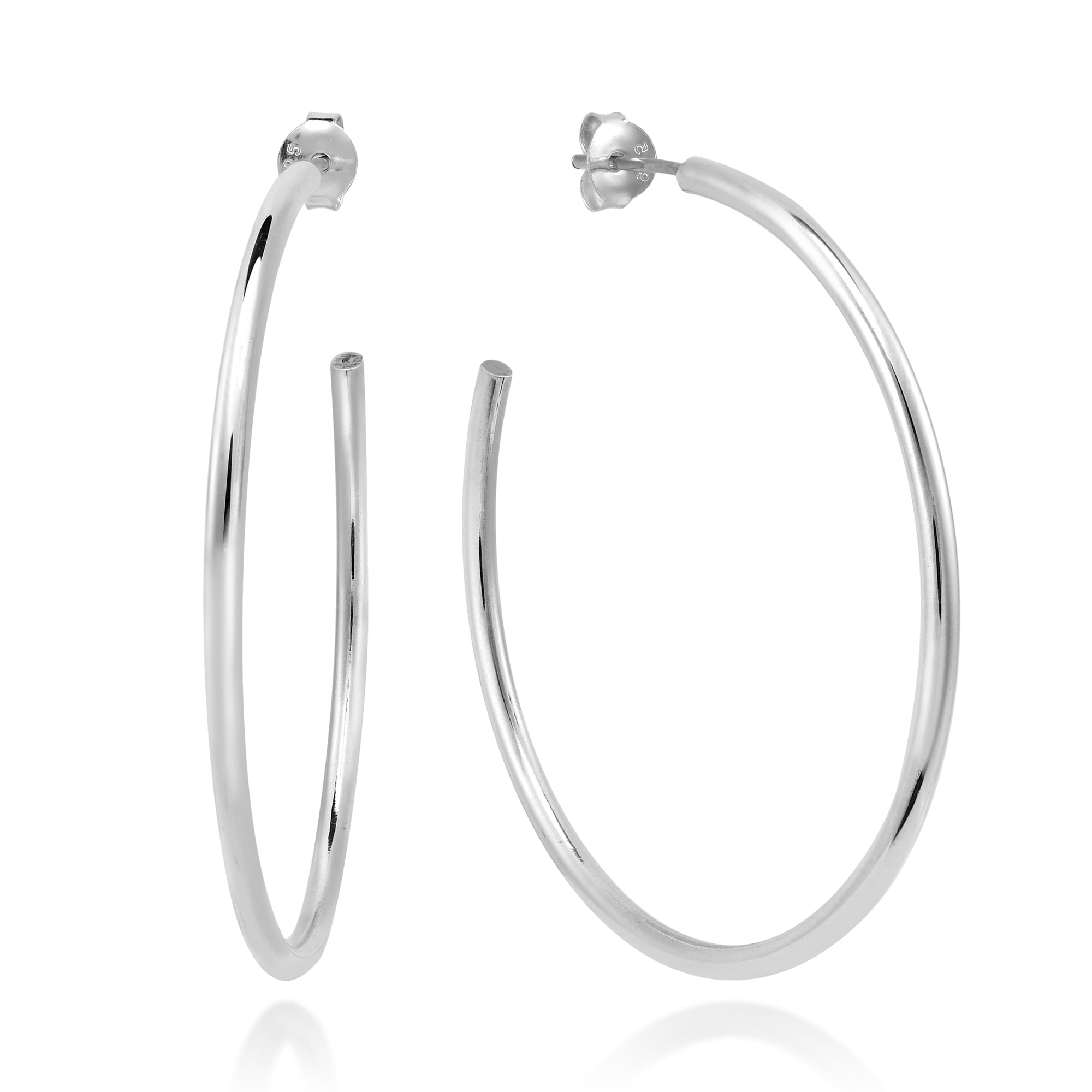 Aeravida Classic Large Open 45mm Loops of Sterling Silver Hoop Earrings ...