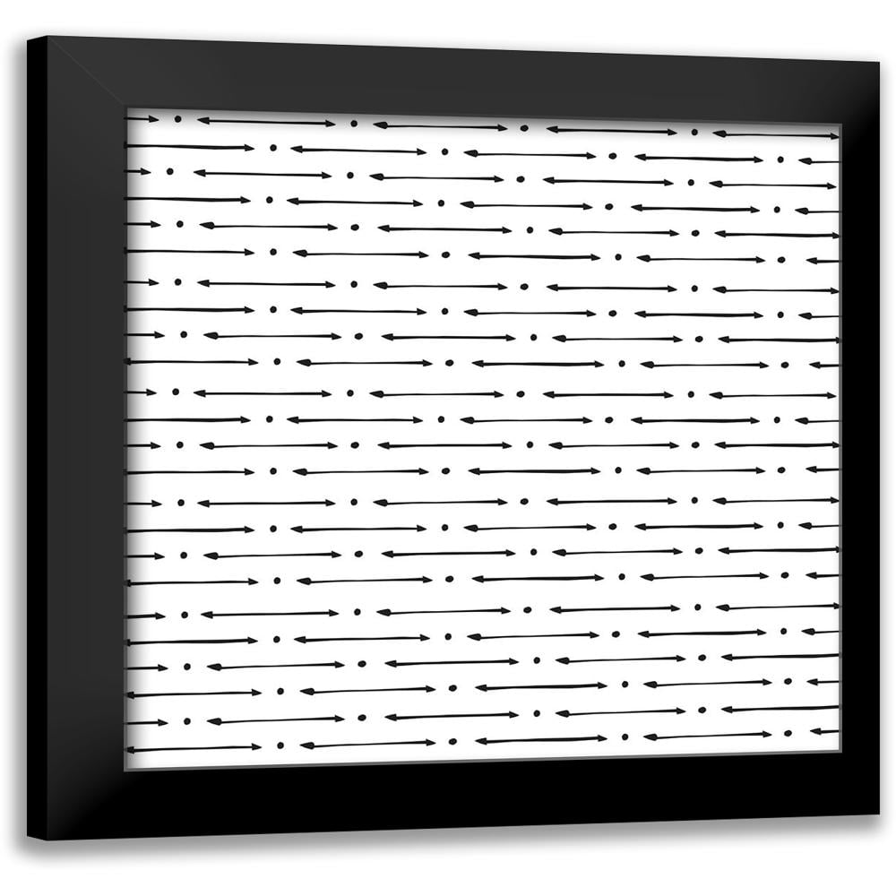 Aerial Arrows and Dots 12x12 Black Modern Framed Museum Art Print ...
