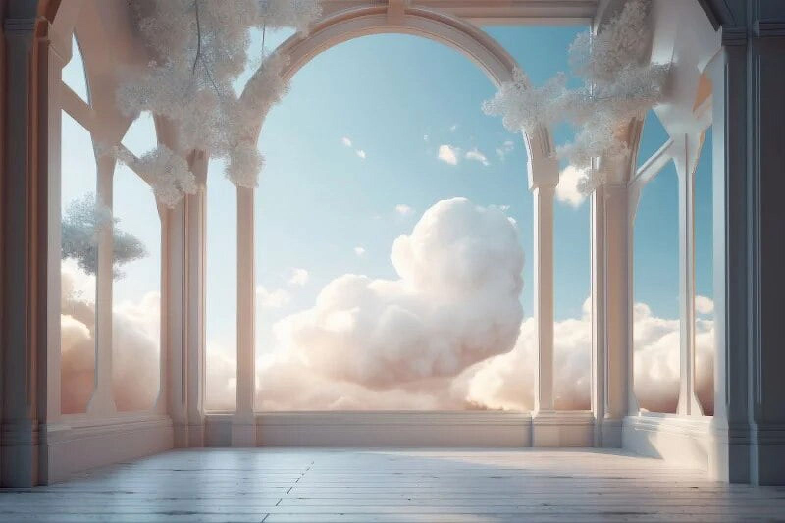 Aerial Balcony Backdrop Dreamy Blue Sky White Cloud Landscape Romantic ...