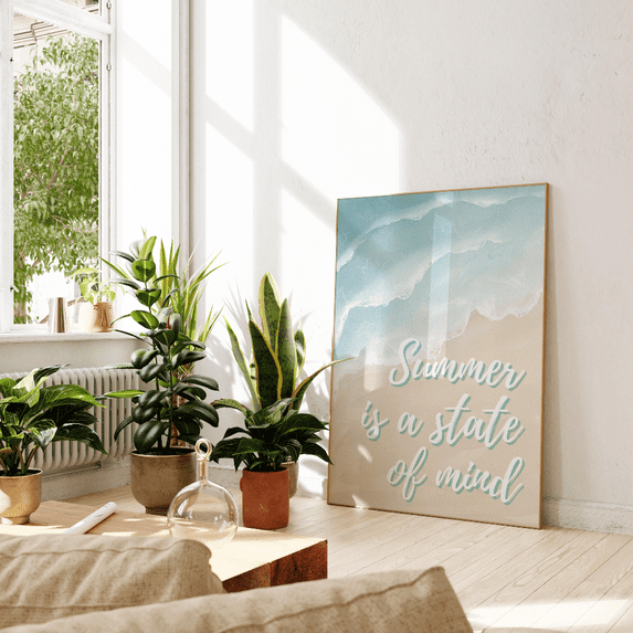 Aerial Beach Coastal Summer Poster, Poster Home Decor, Poster Only ...