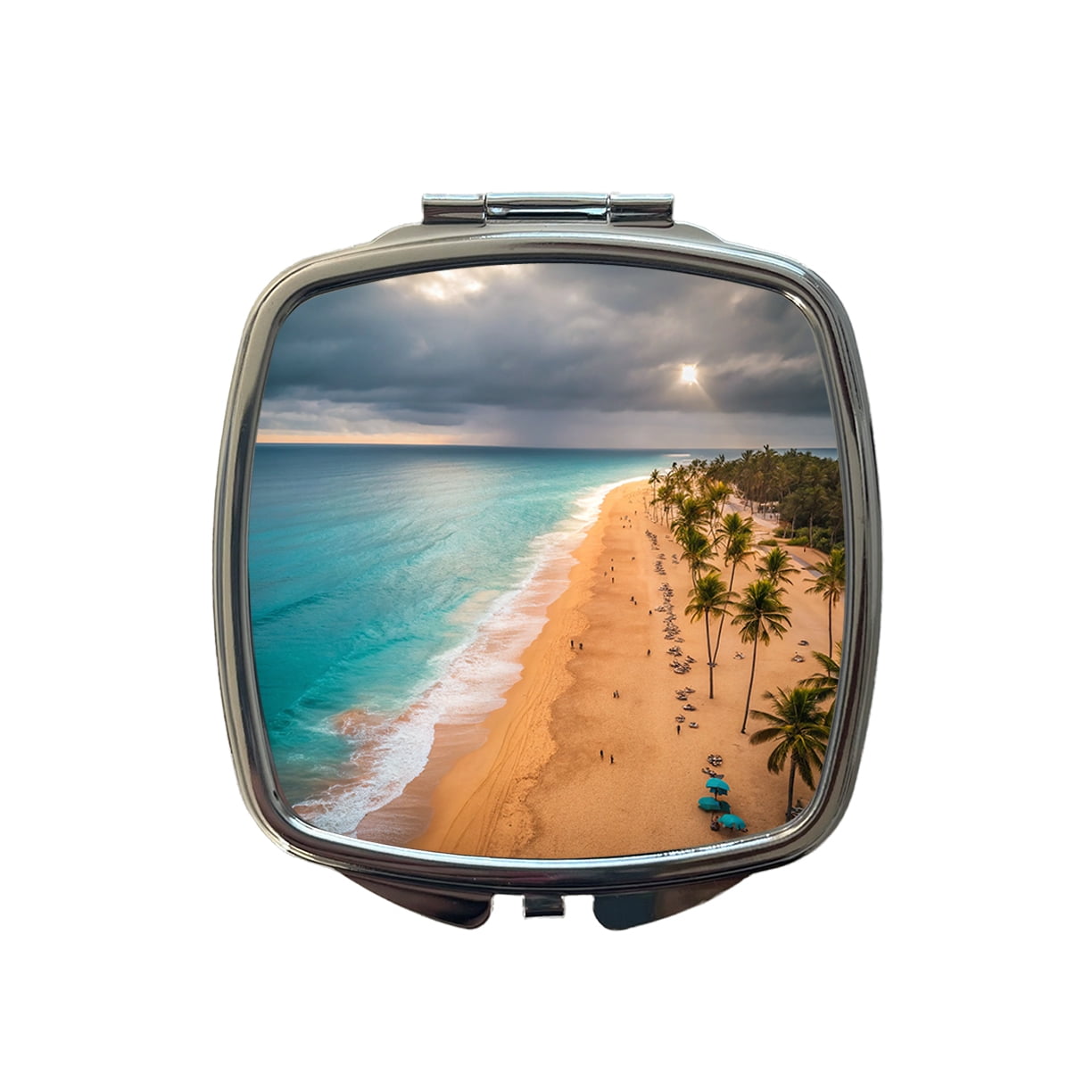 Aerial Beach Ocean Resort Palm Trees Travel Makeup Handbag Purse Small ...