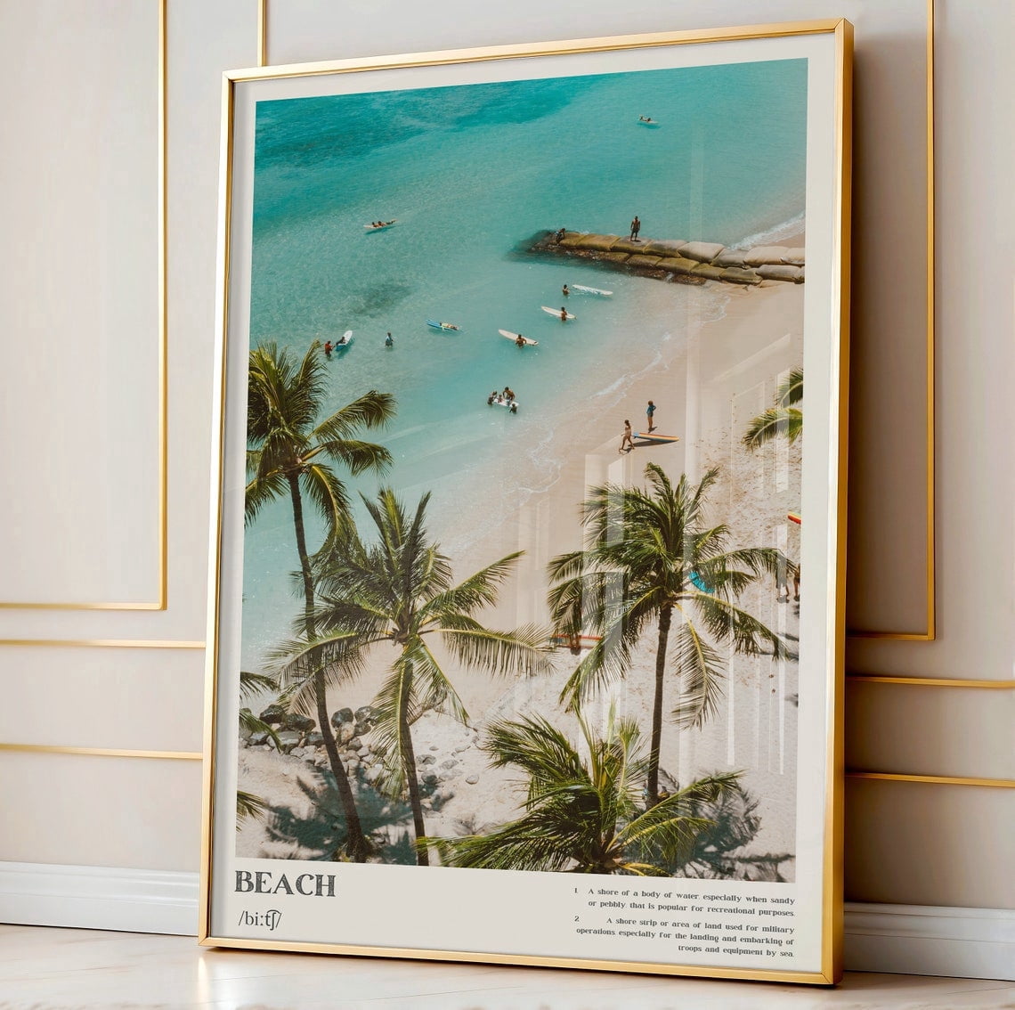 Aerial Beach Photography Wall Art Coastal Summer Decor Paper Print ...