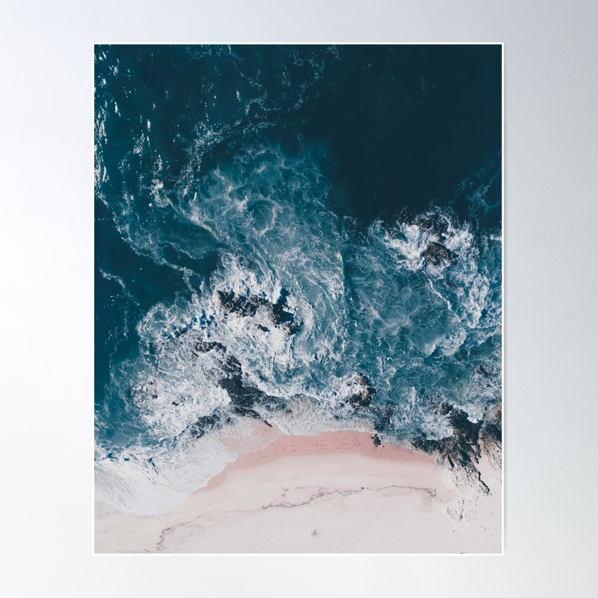 Aerial Beach Print - Aerial Ocean Photo - Words - Pink Sand - Sea ...