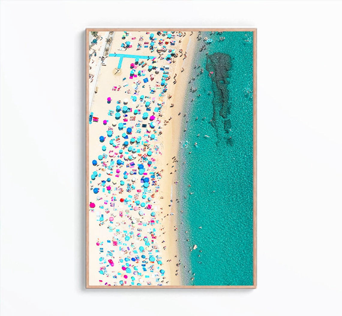 Aerial Beach Print Wall Art, Coastal Print, Beach House Decor, Aerial ...