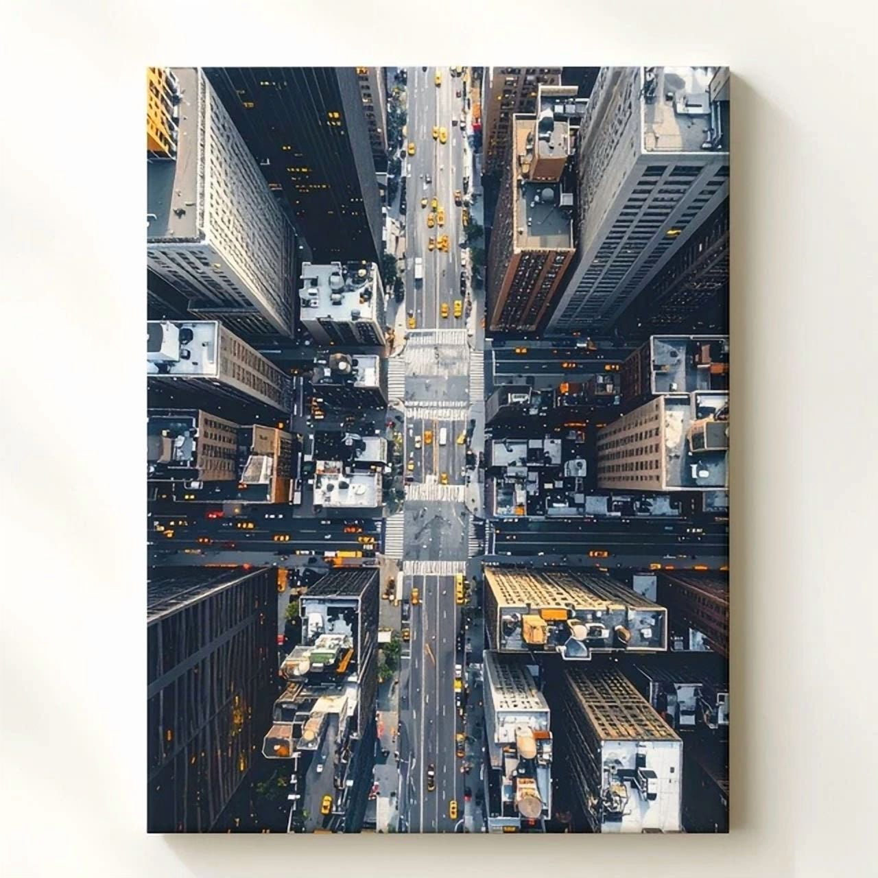 Aerial City Grid Poster Abstract New York City High Rise Perspective ...
