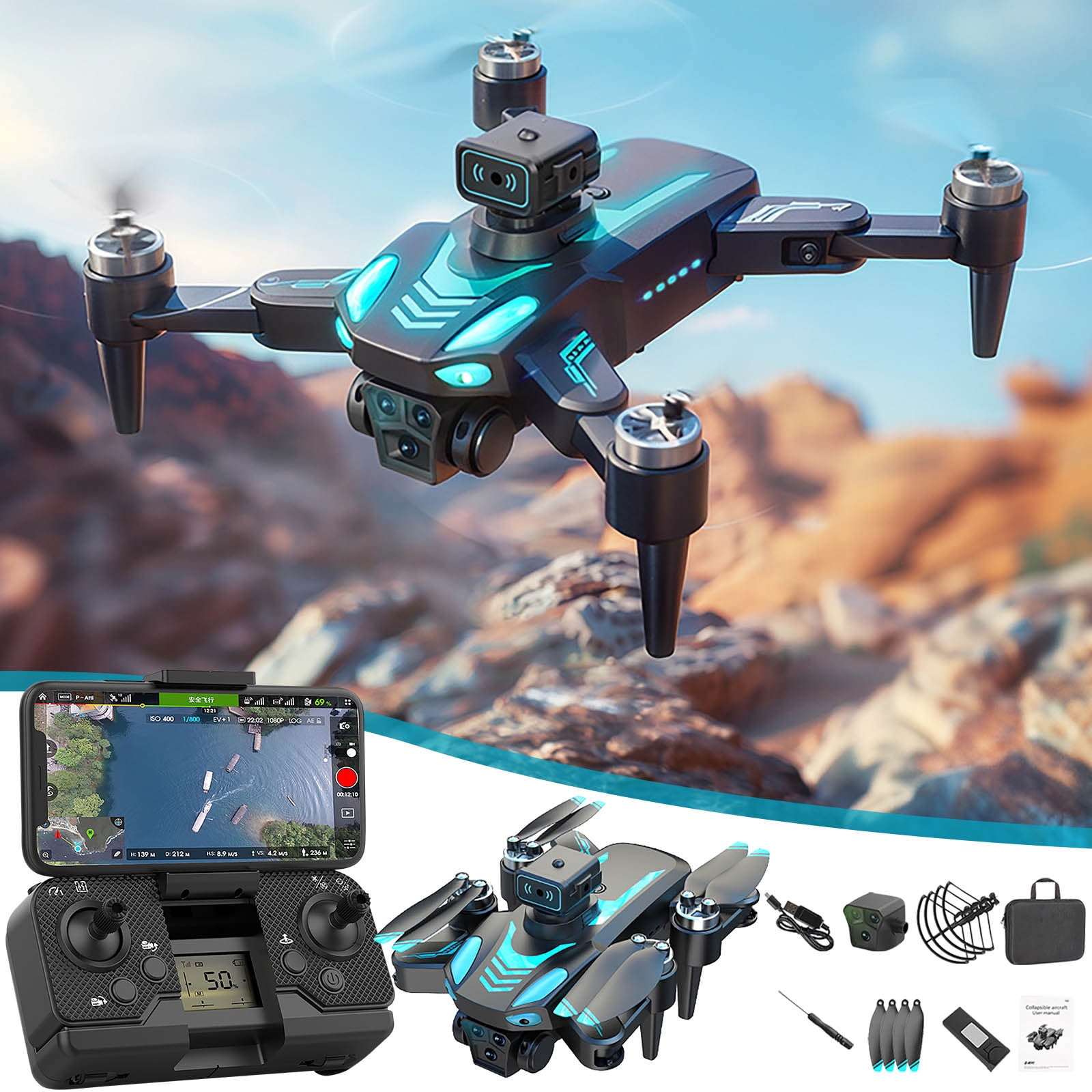 Aerial Drone Four Remote-controlled Aircraft Aerial Photography High ... Aerial Drone Four Remote-controlled Aircraft Aerial Photography High ...