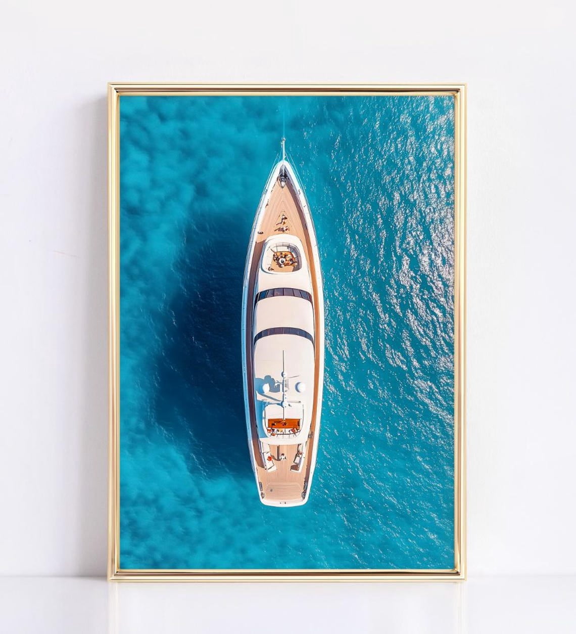 Aerial Luxury Yacht Photography Poster, Elegant Sailing Poster, Summer ...
