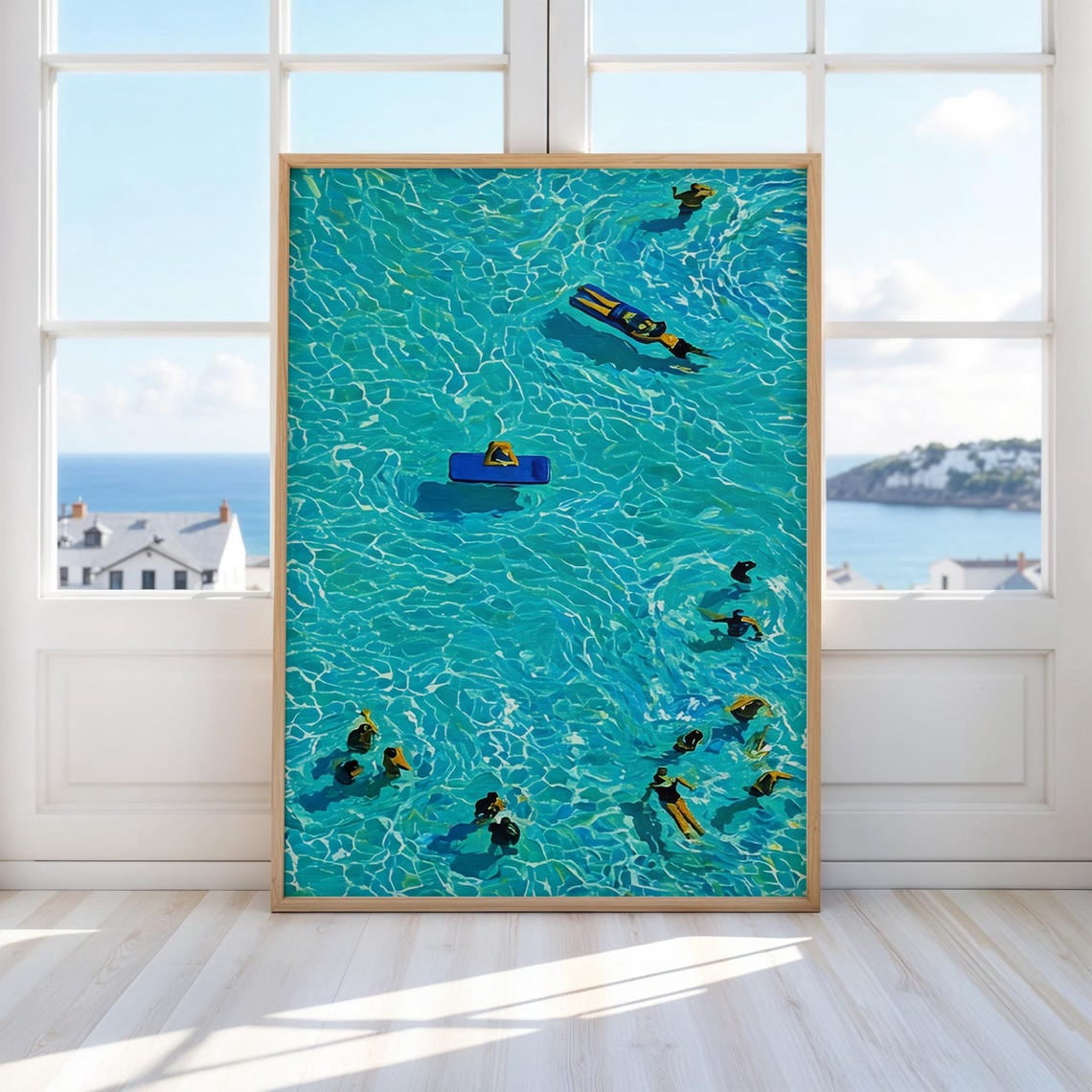 Aerial Pool Beach House Poster, Stretched Size 8x12 - Walmart.com
