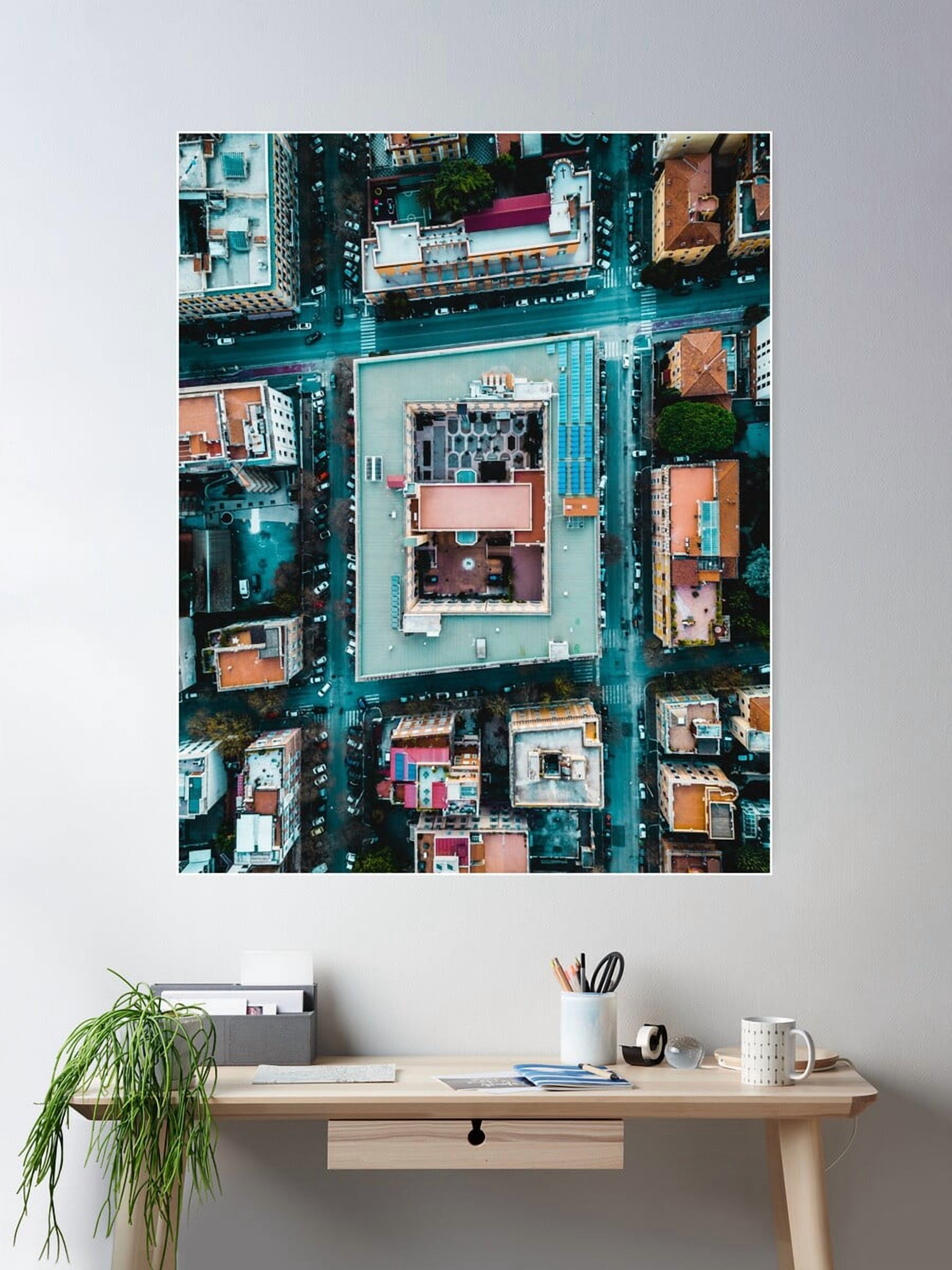 Aerial Rome Italy Street Photograph Drone Poster Wall Art Modern Wall ...