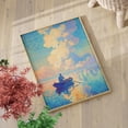 Aerial Rowboat Serenity Neo-Impressionist Lake Golden Light Countryside ...