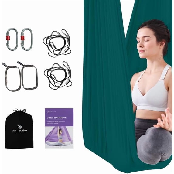 Aerial Silk Yoga Hammock & Swing for Home, Inversion Exercises, Starter ...
