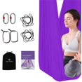 Aerial Silk Yoga Hammock & Swing for Home, Inversion Exercises, Starter ...