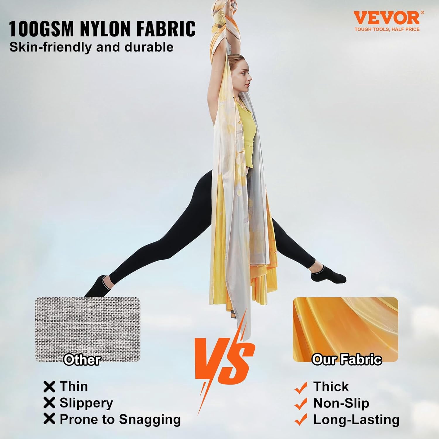 Aerial Silk & Yoga Swing, Aerial Yoga Hammock Kit with 100gsm Nylon ...