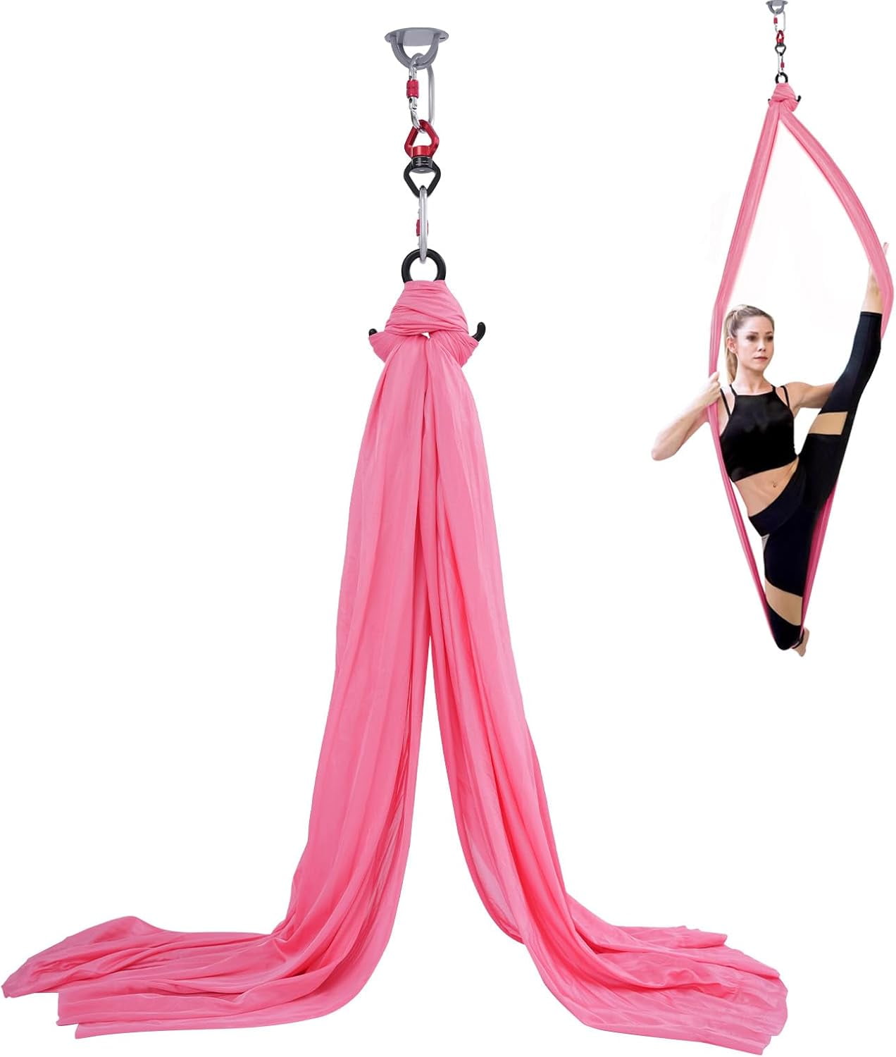 Aerial Silks 9.8 x 9.2ft, Aerial Yoga Hammock 1102 LBS Load Capacity ...