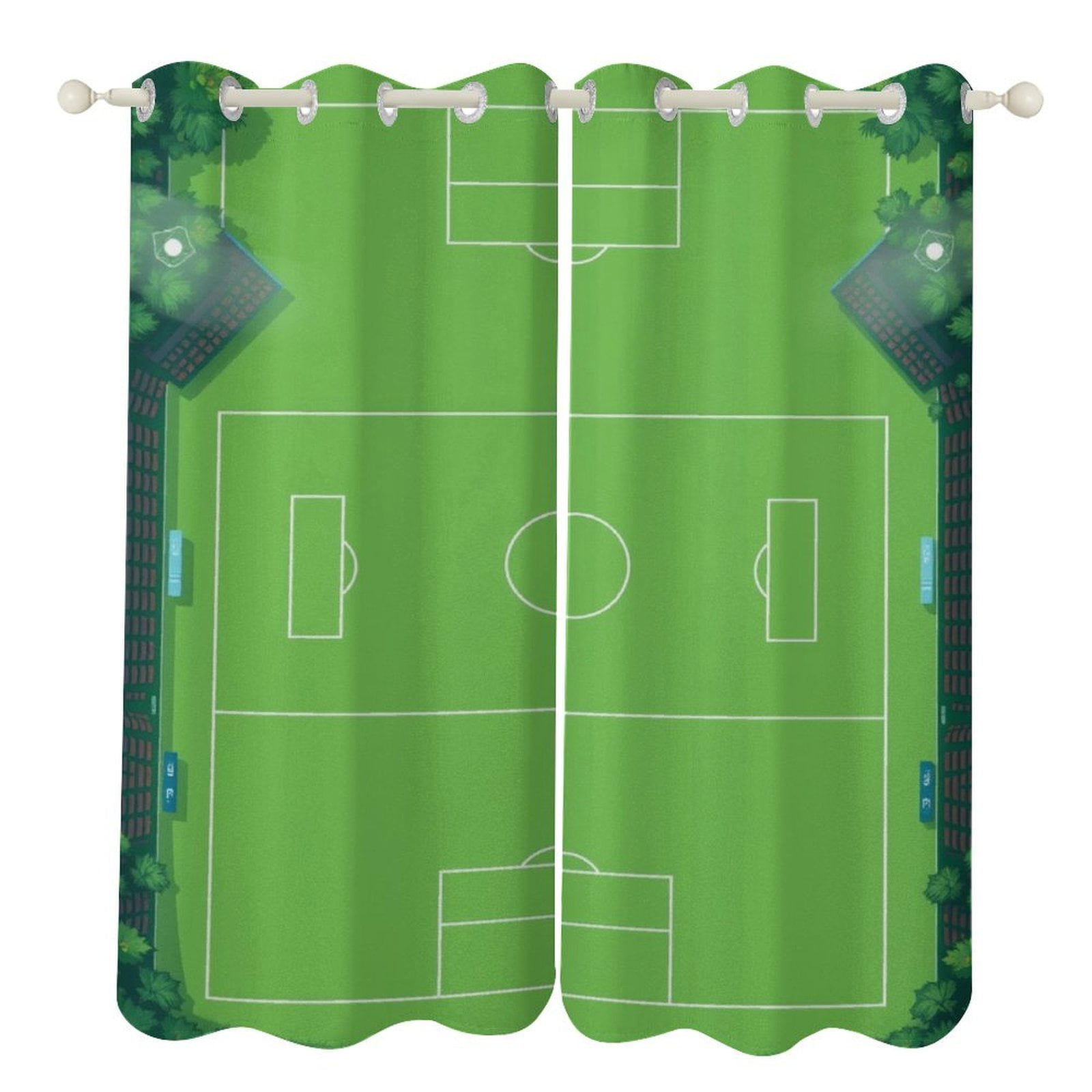 Aerial Soccer Field View Blackout Window Curtains for Bedroom Living ...