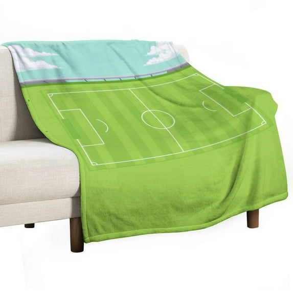 Aerial Soccer Field View Blanket Picnic Blankets Warm Blanket Soft And ...