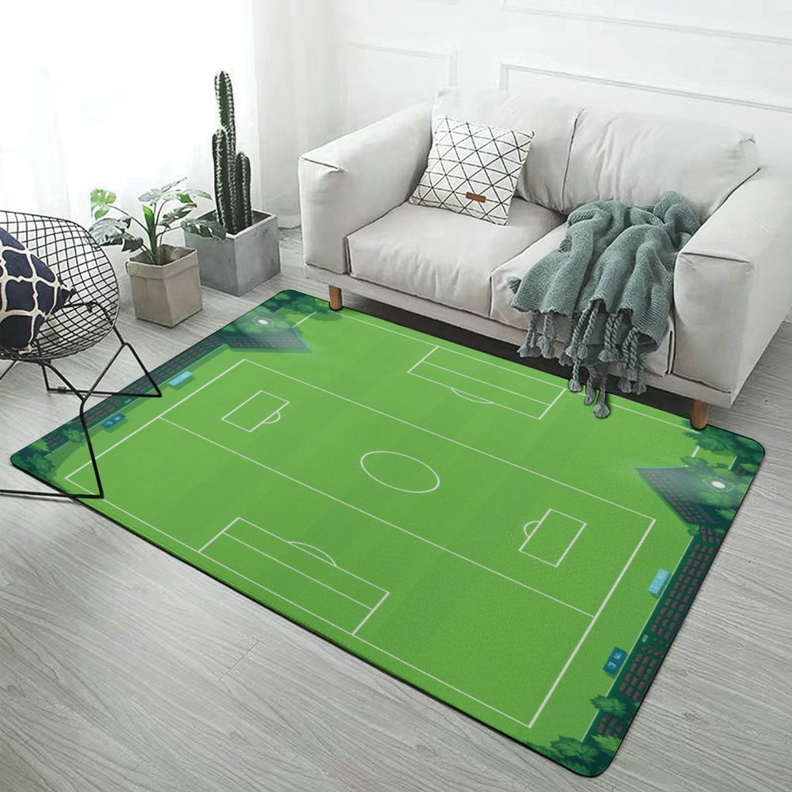 Aerial Soccer Field View Carpet Area Rug Room Living Room Bedroom Large ...